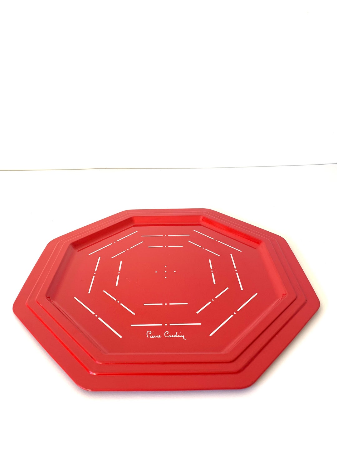Stylish Red Pierre Cardin Vintage Tray 1980s - Octagonal - Minimal ...