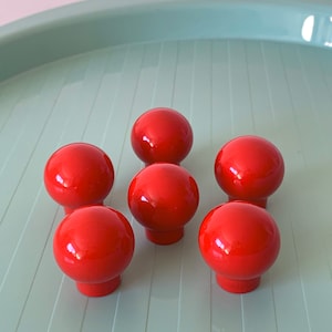 Super Fun Vintage Knobs Varnished Glossy Wood Colorful - Etsy