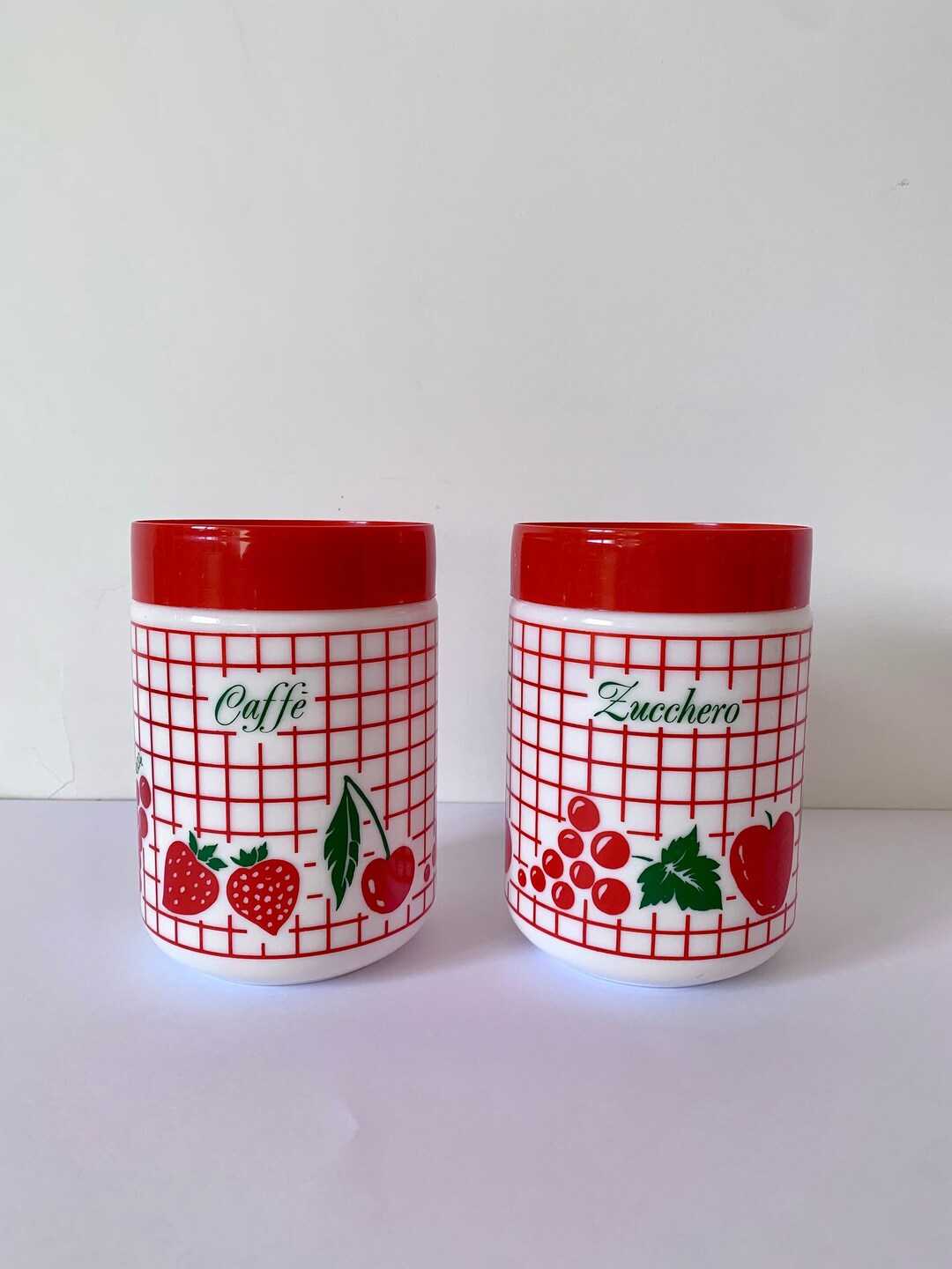 1980s Coffee & Sugar Jars Set by Cerve in Milk Glass. Made in Italy ...