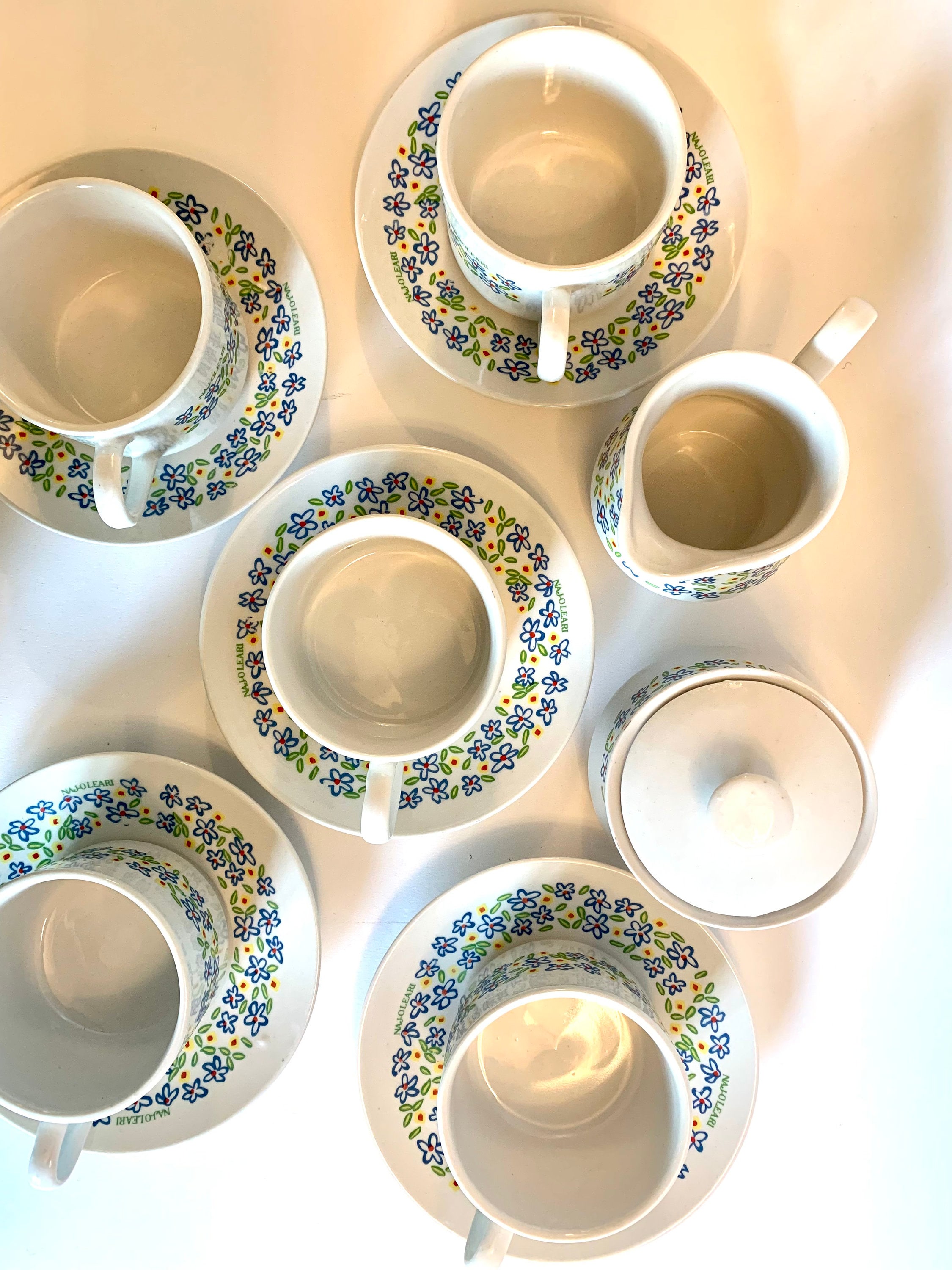 Vintage Naj-oleari Tea Coffee Set With 5 Cups, Sugar Bowl, Teapot, and ...