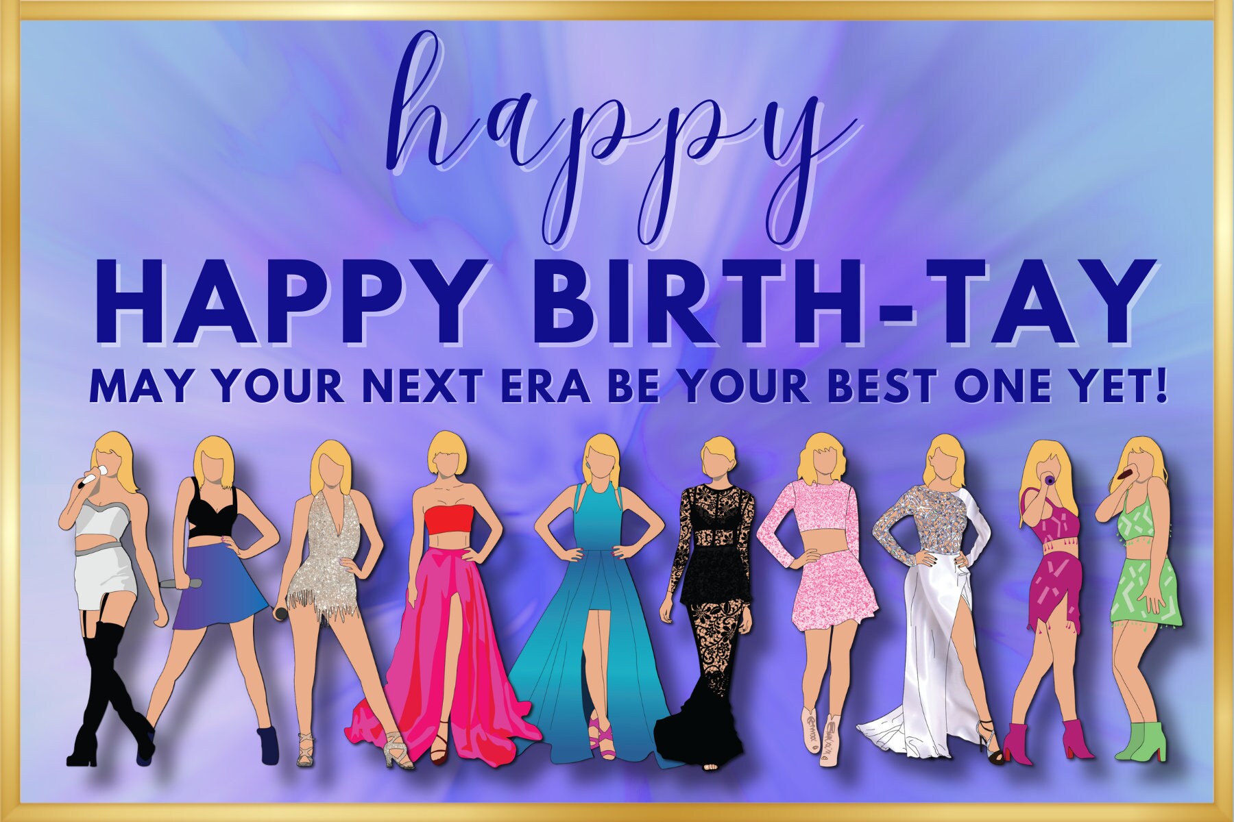 1989 Eras Inspired Happy Birth-tay Card, Swift Bday Themed Card, TS Era ...