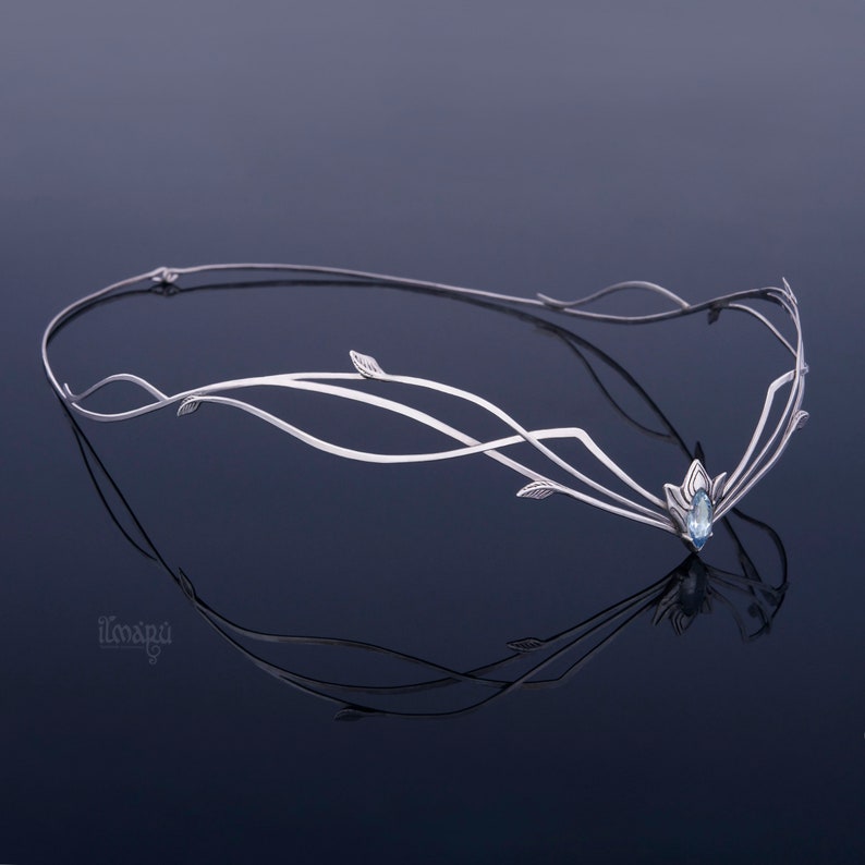 Silver Moonstone Bridal Tiara – Elven Wedding Headpiece - Etsy