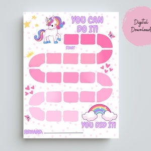 Unicorn Reward Chart, Chore Chart Kids, Routine Sticker Chart, Reward ...