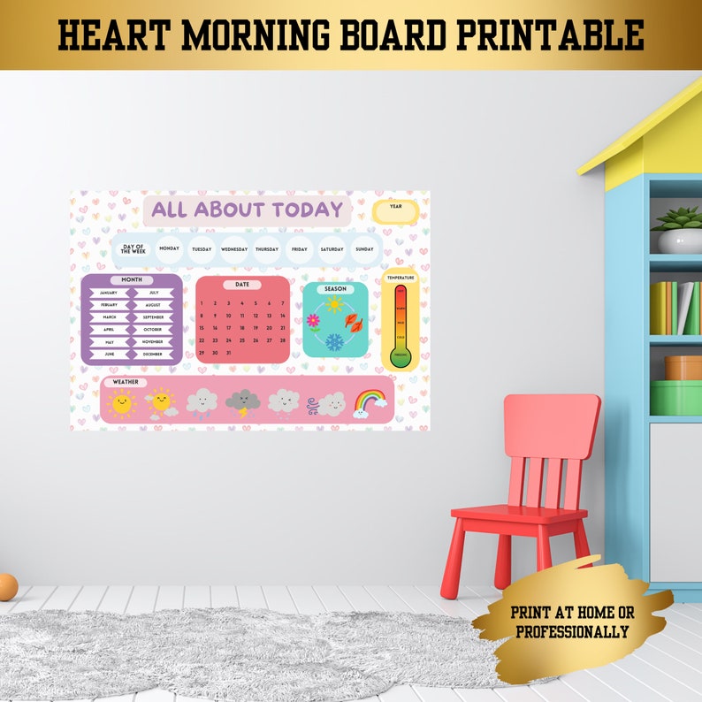 Kids Daily Morning Board | Kids Classroom Calendar | All About Today ...