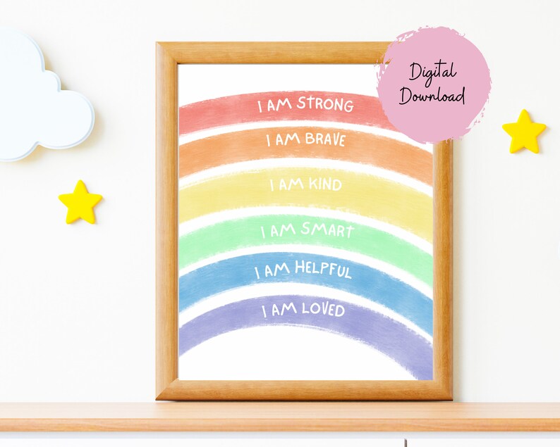Positive Affirmations for Kids, I Am Enough Poster, Positive Poster ...
