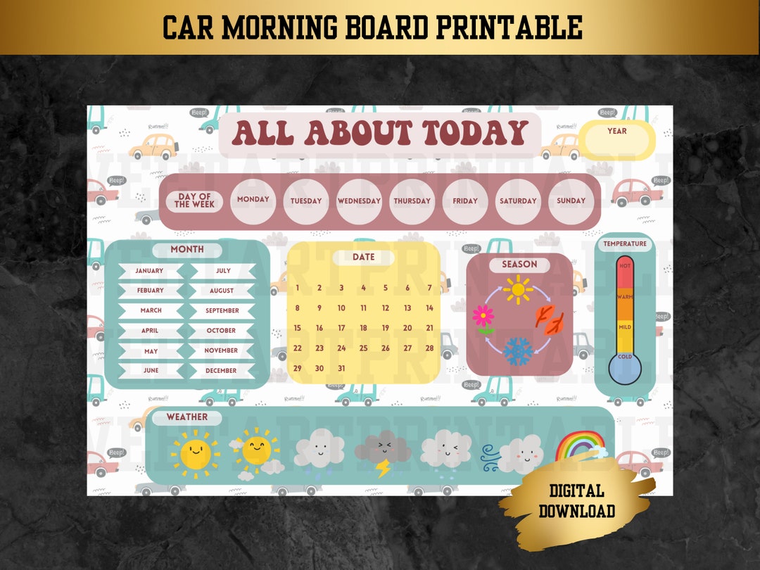 Kids Daily Morning Board | Kids Classroom Calendar | All About Today ...