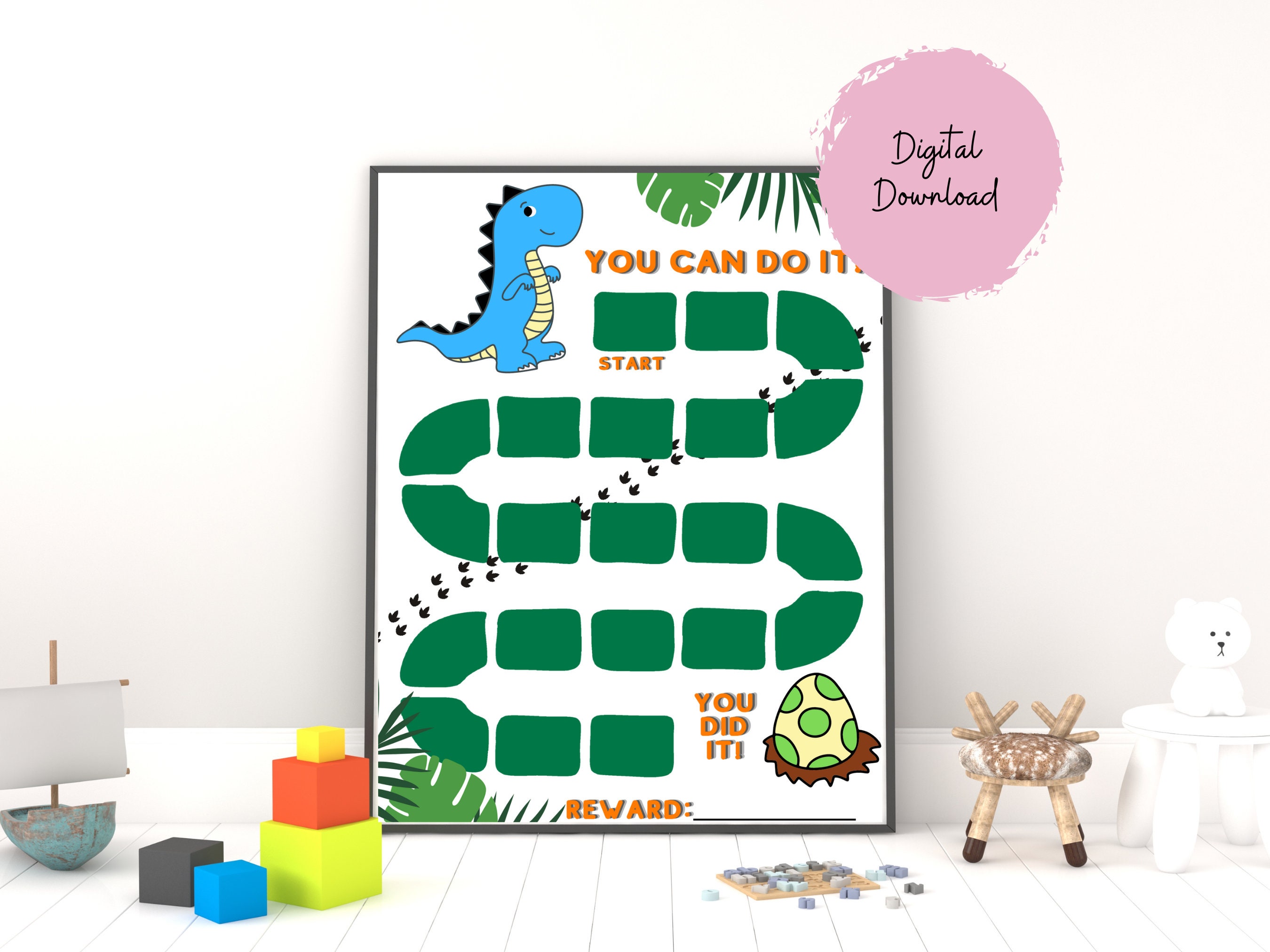 Dinosaur Reward Chart, Sticker Reward Chart, Chore Chart Kids, Routine ...