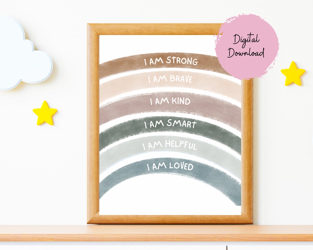 Positive Affirmations for Kids, I Am Enough Poster, Positive Poster ...