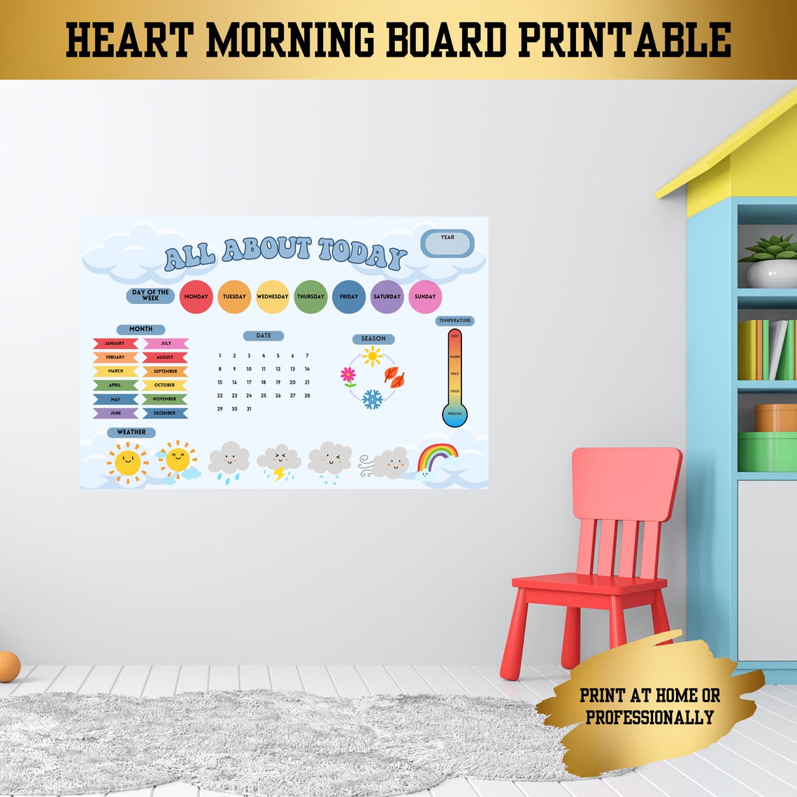 Morning Board | Kids Daily Calendar | Circle Time Poster | All About ...
