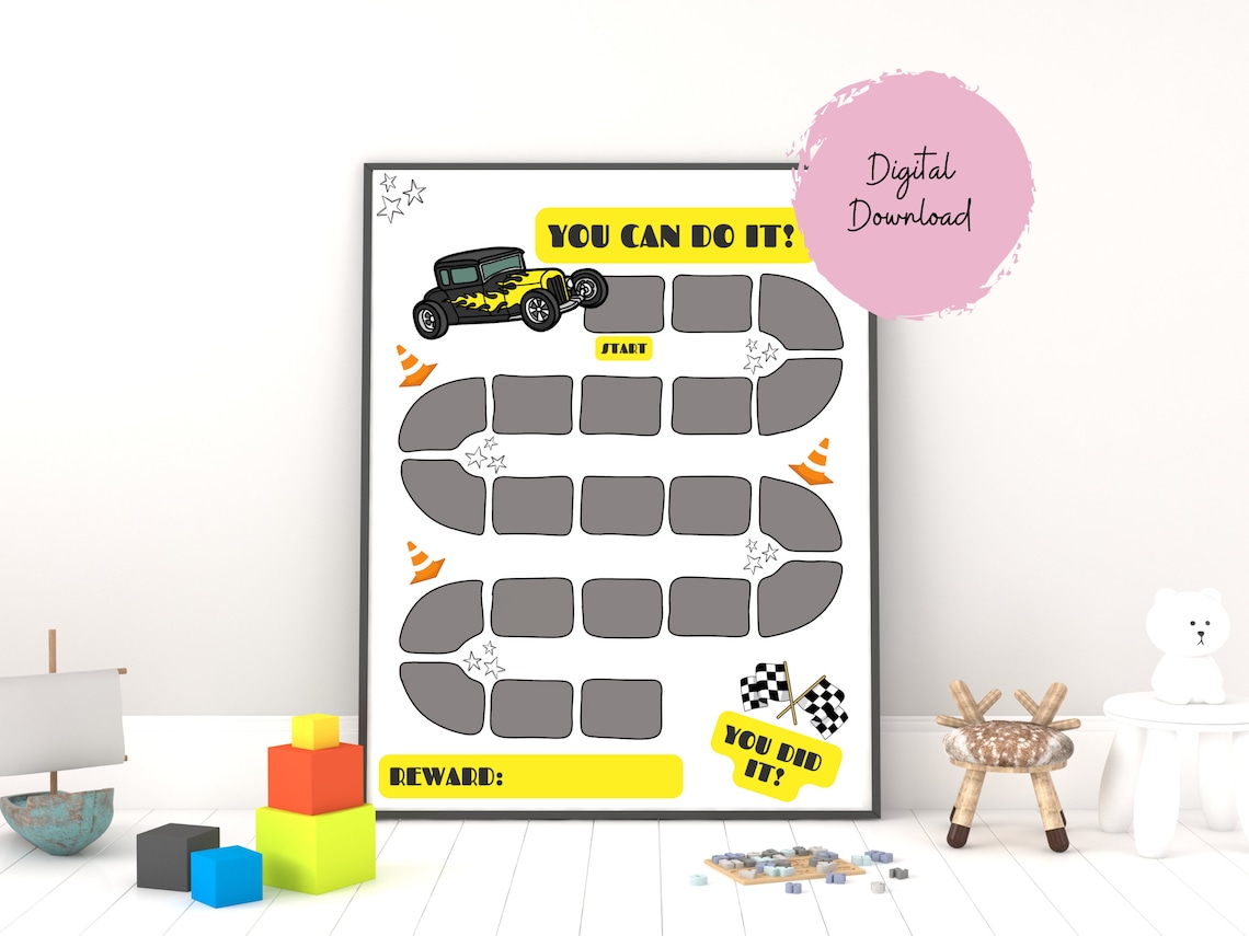 Car Reward Chart Printable, Sticker Reward Chart, Daily Chore Chart ...