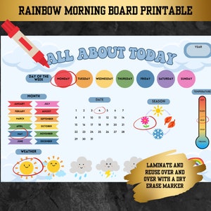 Morning Board | Kids Daily Calendar | Circle Time Poster | All About ...