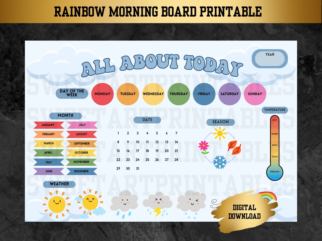 Morning Board | Kids Daily Calendar | Circle Time Poster | All About ...