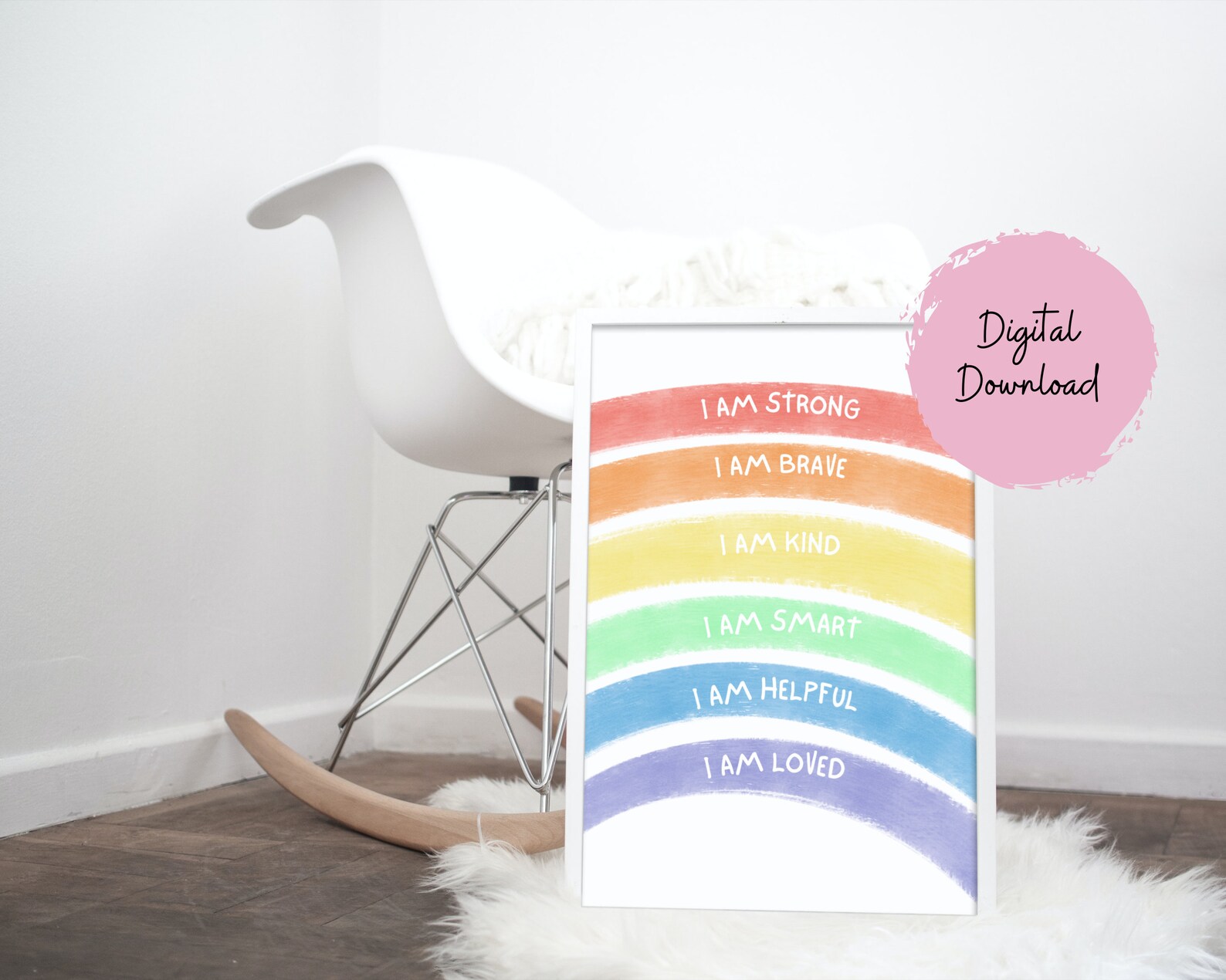 Positive Affirmations for Kids, I Am Enough Poster, Positive Poster ...