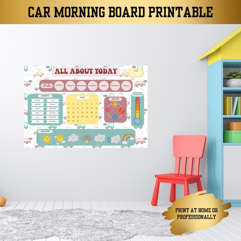 Kids Daily Morning Board Kids Classroom Calendar All About Today ...