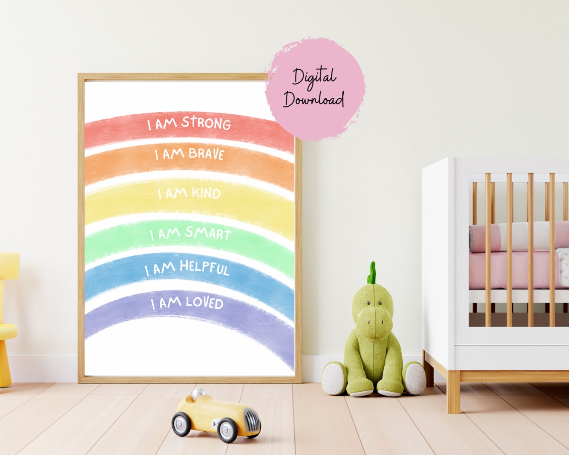 Positive Affirmations for Kids, I Am Enough Poster, Positive Poster ...
