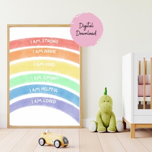 Positive Affirmations for Kids, I Am Enough Poster, Positive Poster ...