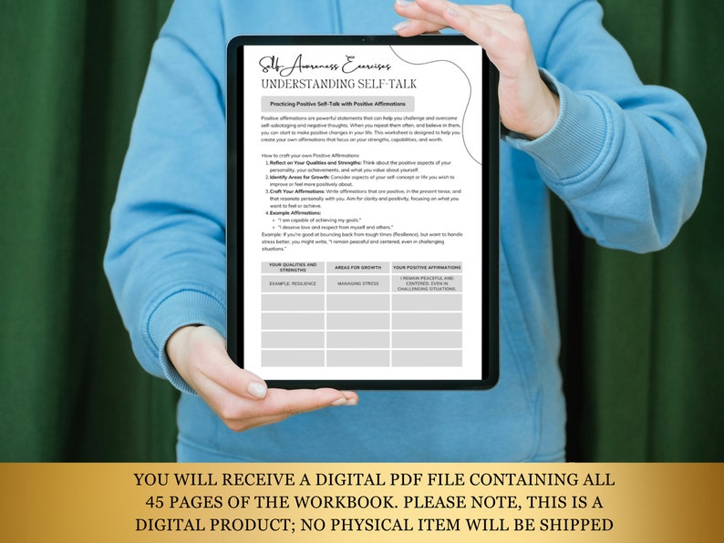 Self Concept Workbook Healing Journey Journal Self Esteem Worksheet ...