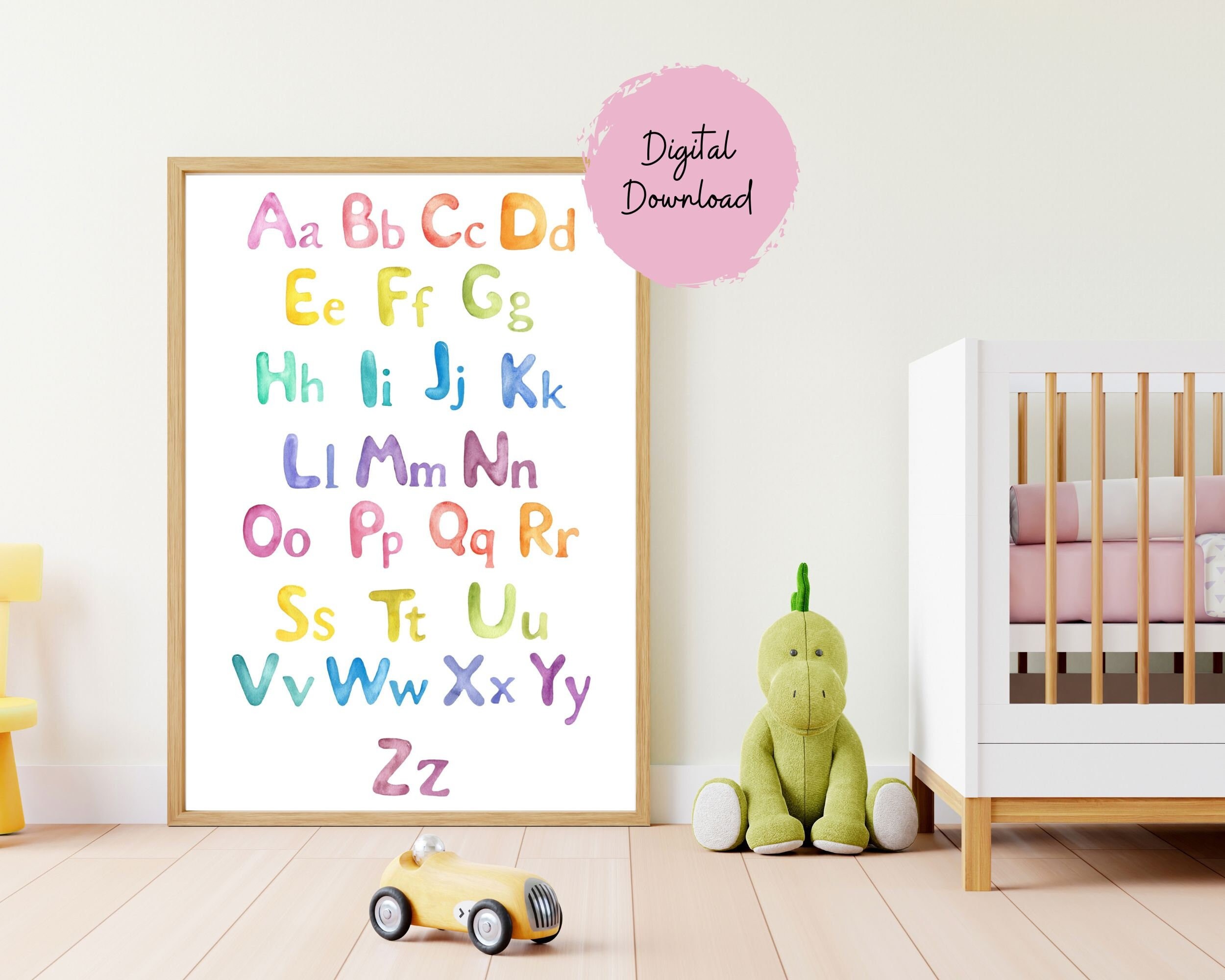 Watercolour Alphabet, Rainbow Alphabet, Nursery Alphabet, ABC Print ...