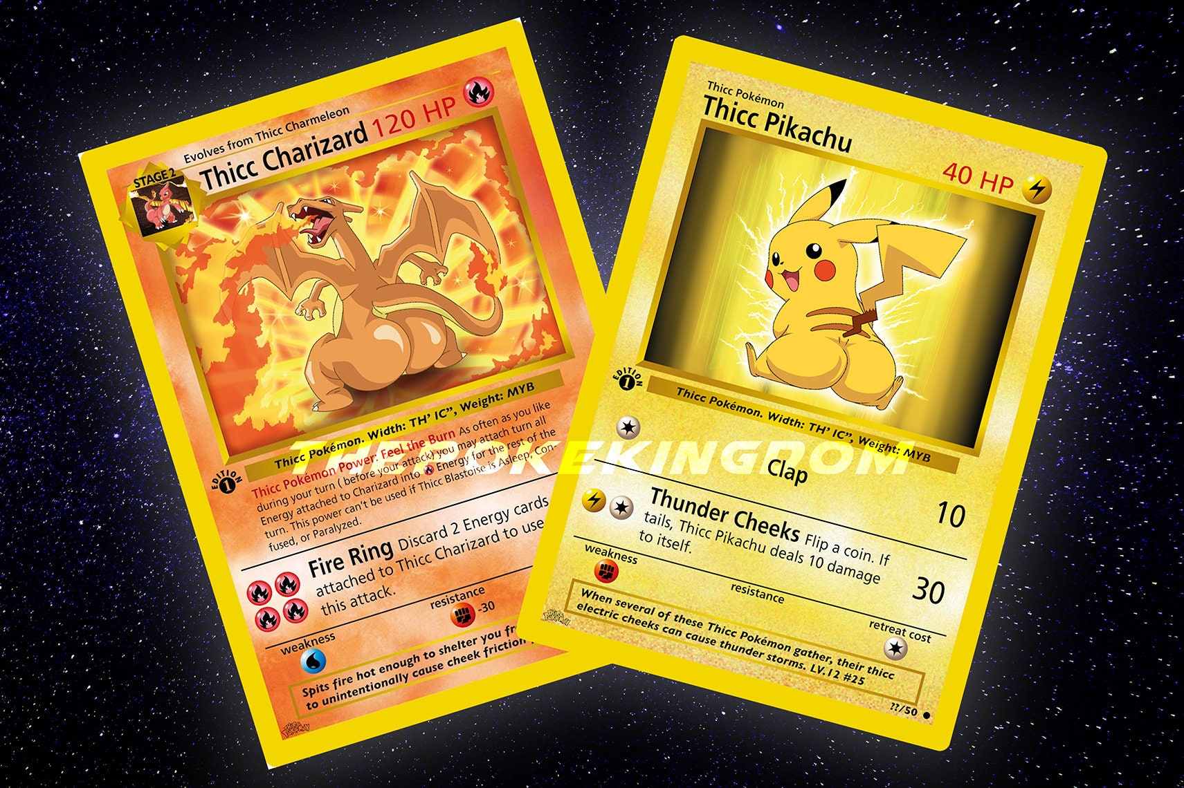 Thicc Pokemon Bundle Thicc Charizard Pikachu Holographic - Etsy UK