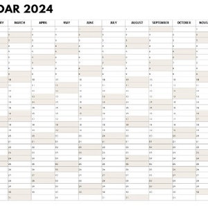 Black and White Neutral Minimalist 365 Days Year 2024 Planner Calendar ...