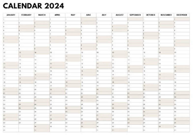 Black and White Neutral Minimalist 365 Days Year 2024 Planner Calendar ...