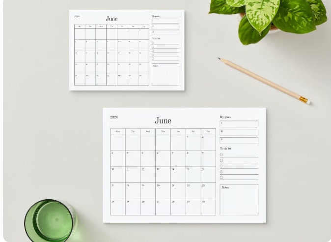 Printable Calendar 2024/2025, Monthly Planner 2024/2025, A4, A3 ...