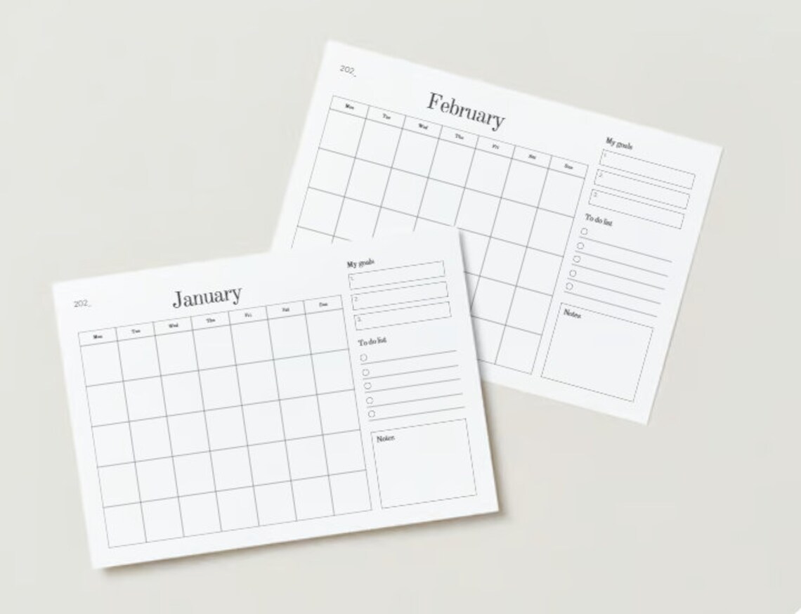 Printable Calendar 2024/2025, Monthly Planner 2024/2025, A4, A3 ...