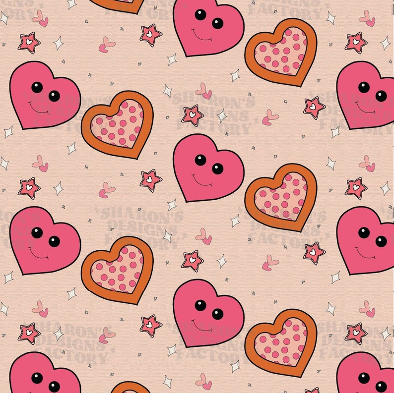 Pizza and Heart Mascots Pattern|pattern Pizza and Heart Mascots ...
