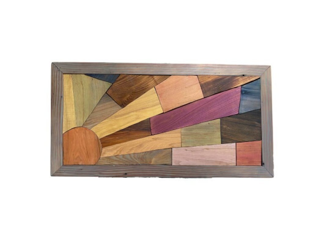 Sun and Rays Wood Picture Color, Wood Art, Wood Picture Frame Sunshine ...