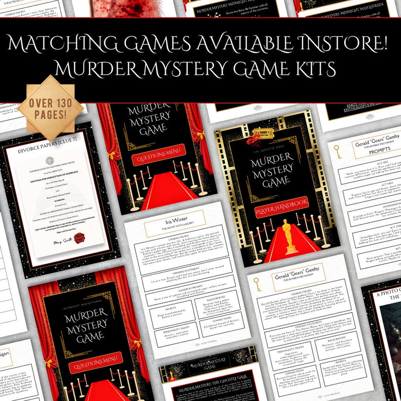 New Years Murder Mystery | Dinner Party Menu | Christmas Menu Template ...