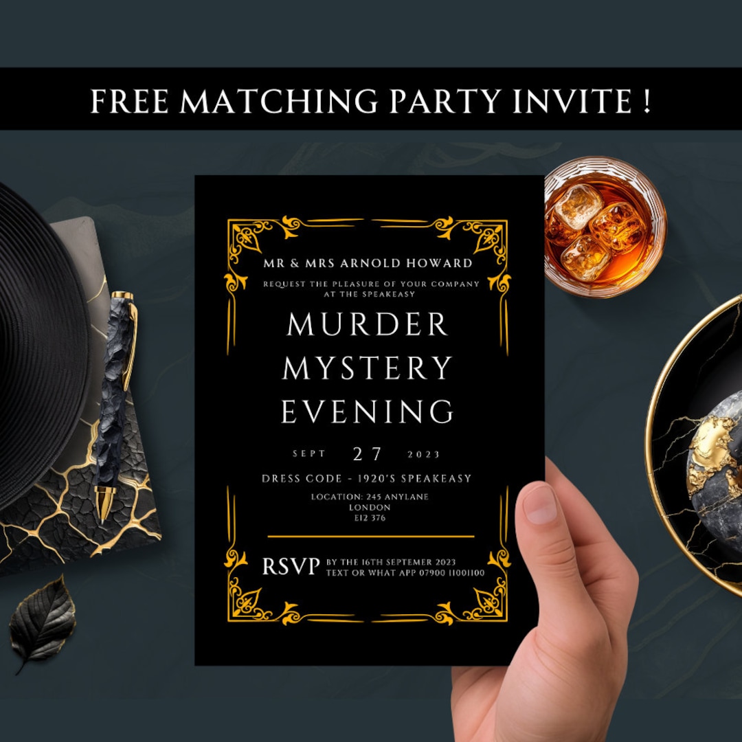 Murder Mystery Party Invitation | Detective True Crime Game | Pdf ...