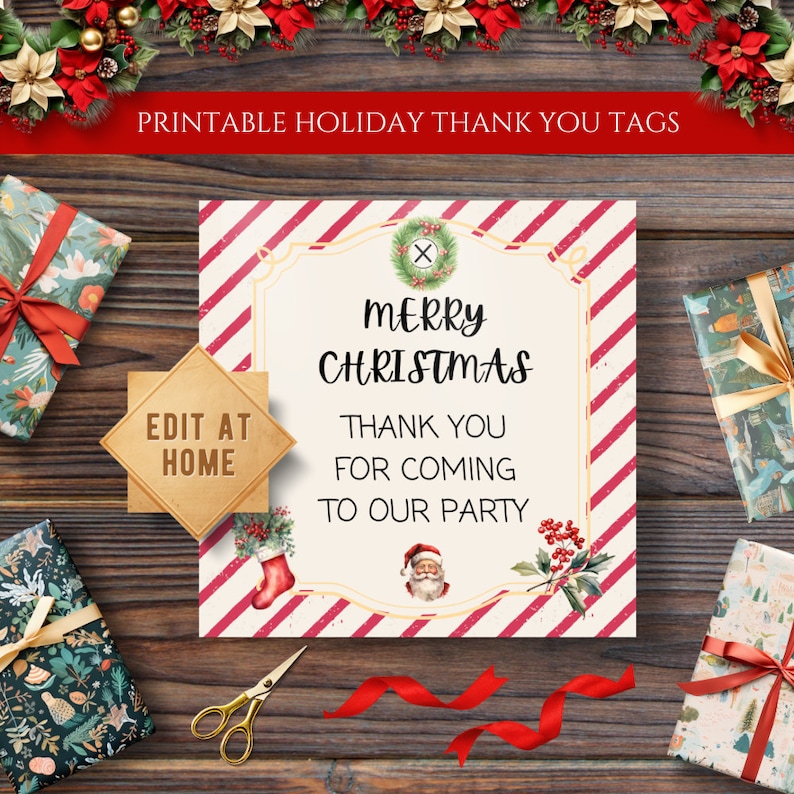 Printable Holiday Thank You Tags | Thank You Tags Cheer | Teacher Gift ...