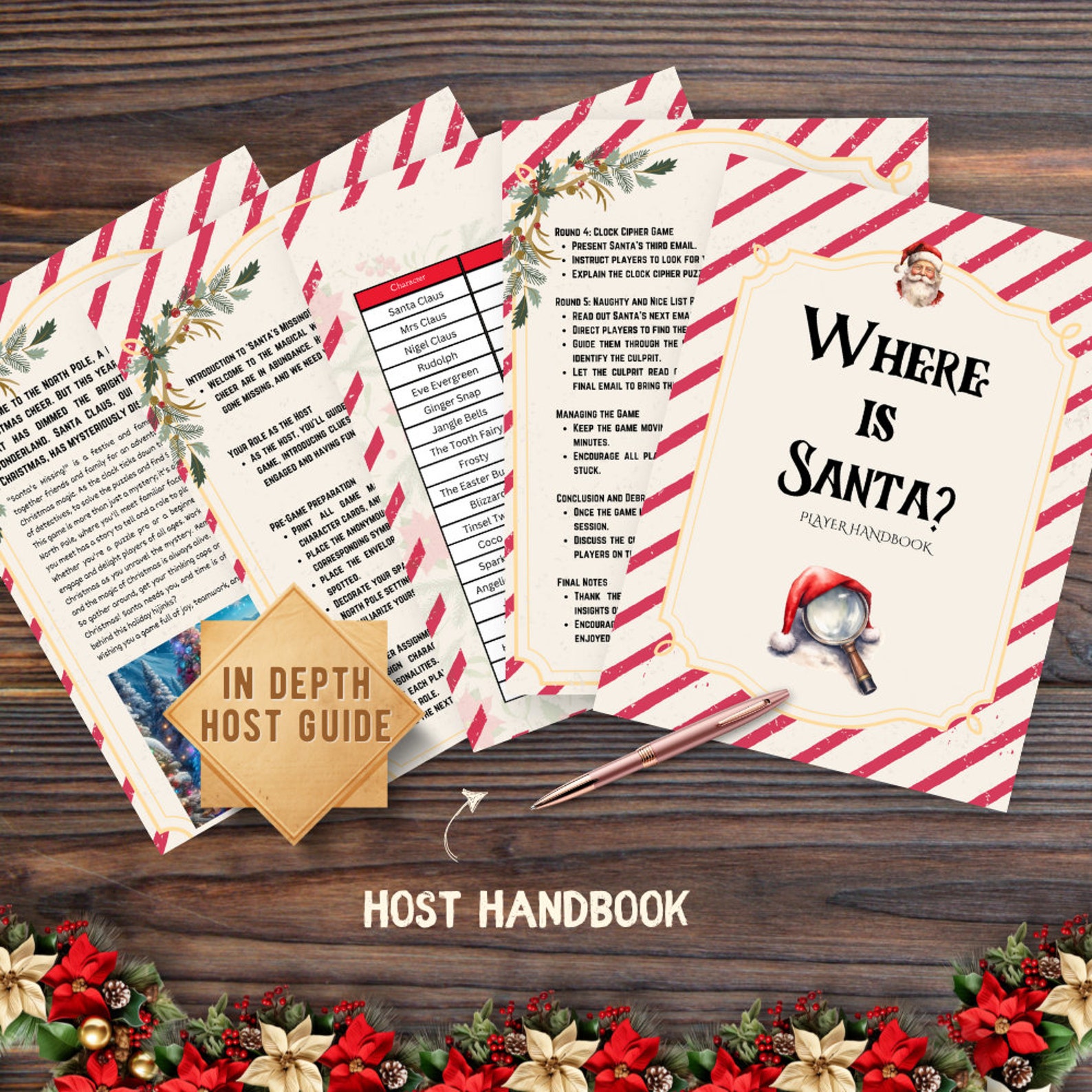 20 Characters Murder at the North Pole Murder Mystery Party, Escape ...