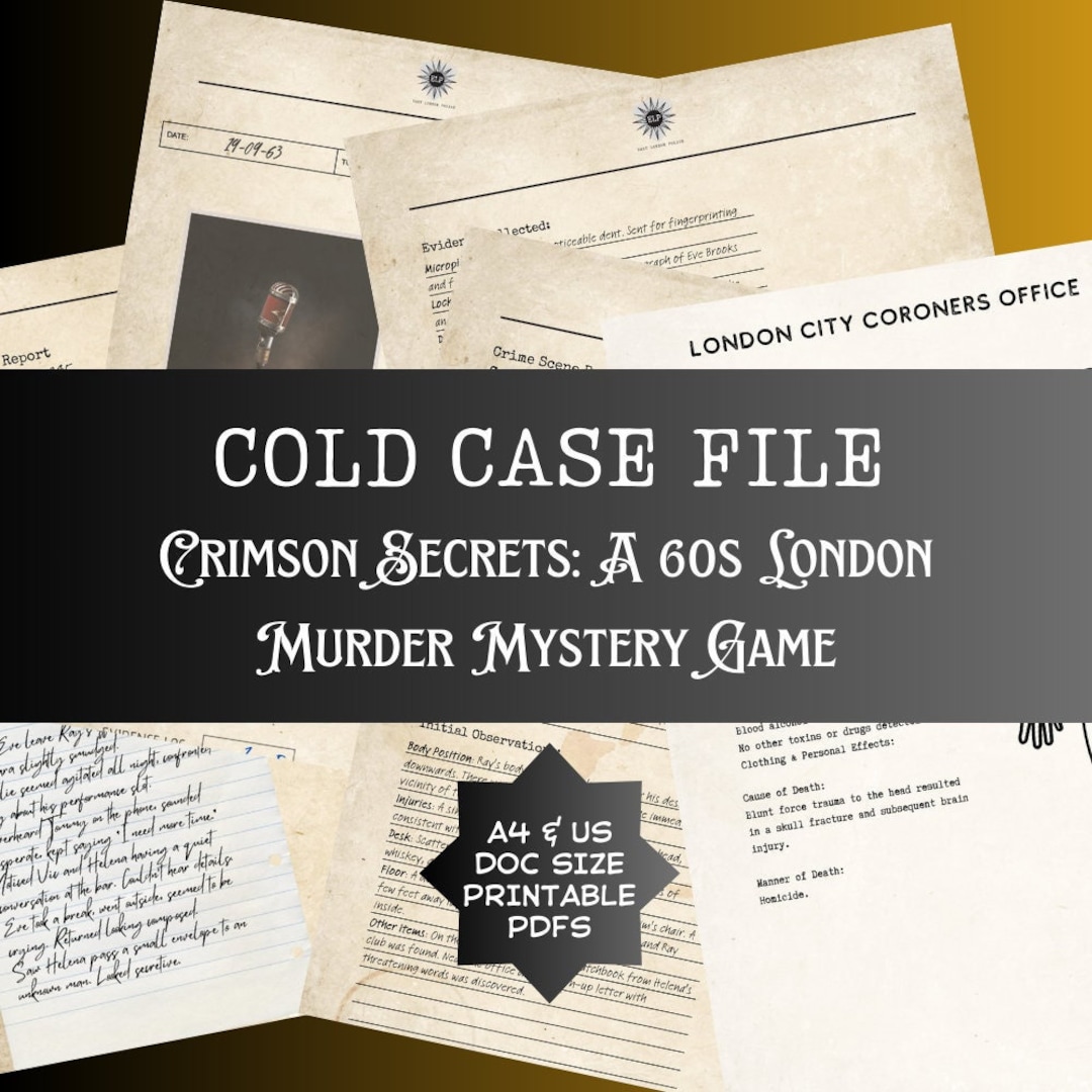 Cold Case Files Printable Detective Game Digital Case Deduction Game ...