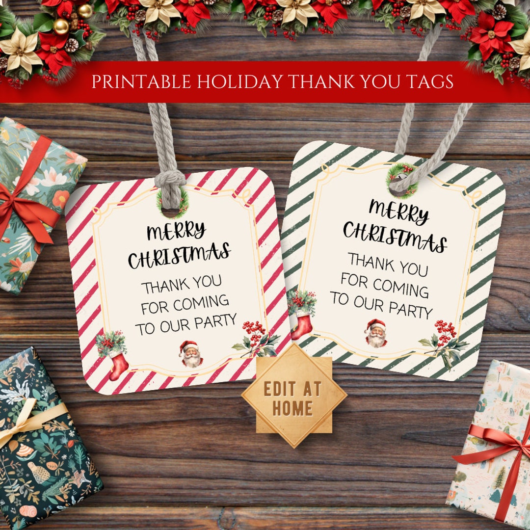Printable Holiday Thank You Tags | Thank You Tags Cheer | Teacher Gift ...