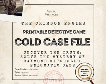 Printable Cold Case File Unsolved Murder Mystery Party Game Detective ...