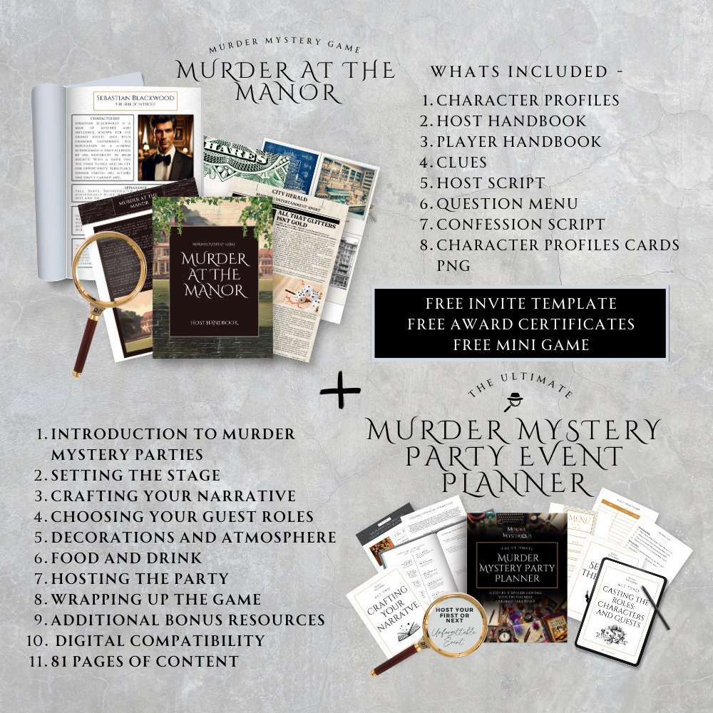 Murder Mystery Party Kit | Diy Murder Mystery Party | Zoom Murder ...