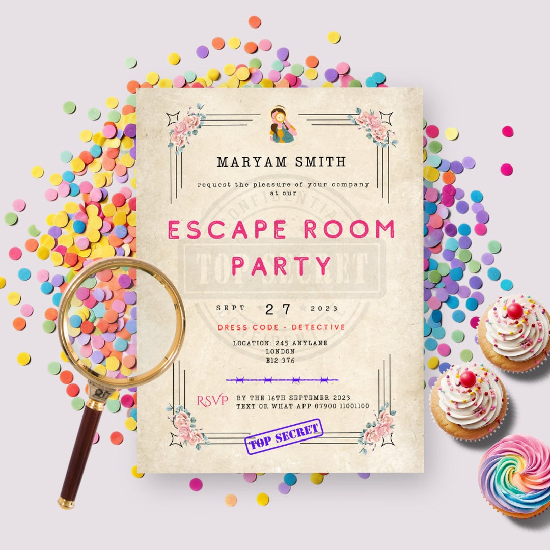 Escape Room Birthday Invitation Girl | Kids Escape Room | Kid or Tween ...