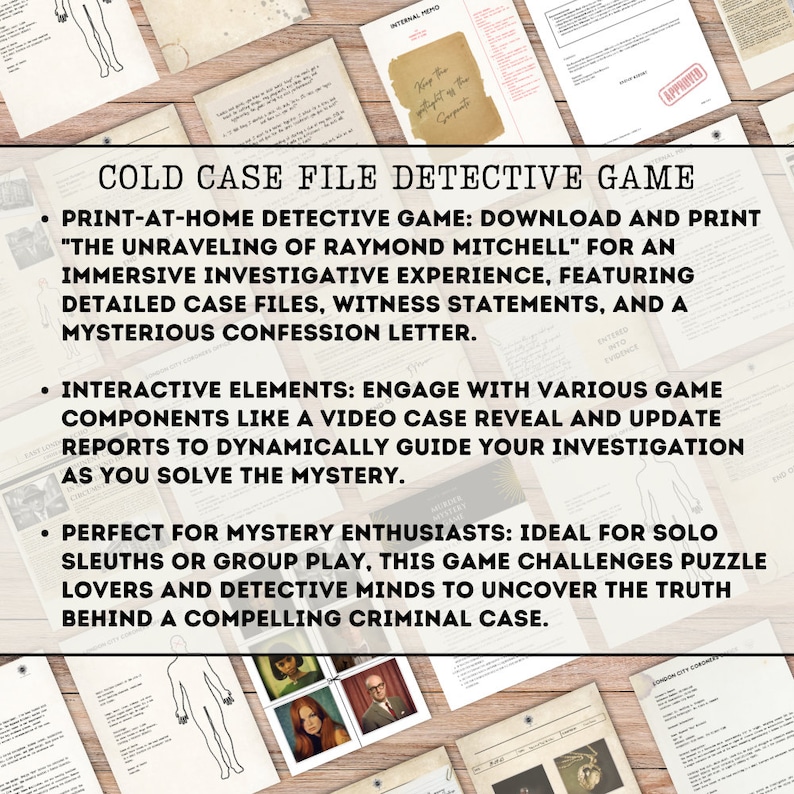 Printable Murder Mystery Cold Case File Cold Case File Games Murdery ...