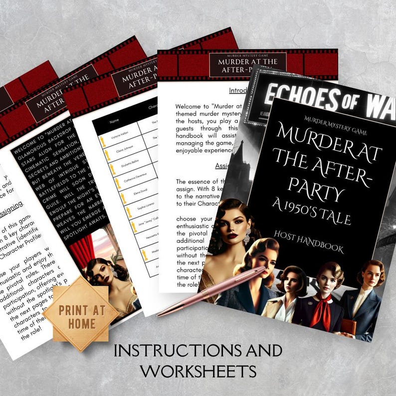 Murdery Mystery Game, Printable Murder Mystery Kit for Teens, Digital ...