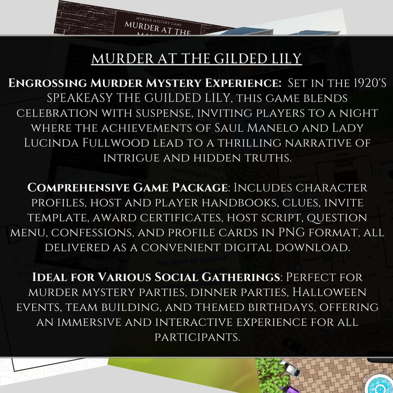 Murder Mystery Party Game | Murder Mystery Kit | Dinner Party Games ...