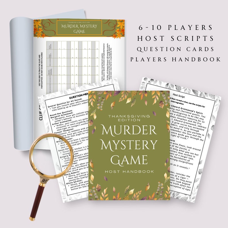 Murder Mystery Party | Thanksgiving Murder Mystery | Thanksgiving ...