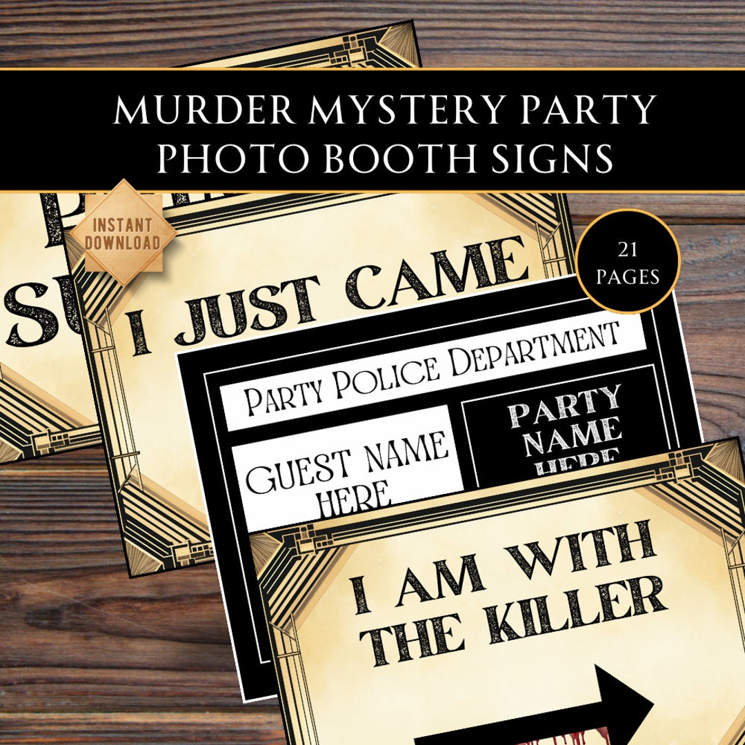 Murder Mystery Sign | Murder Mystery House Party | Murder Mystery Party ...