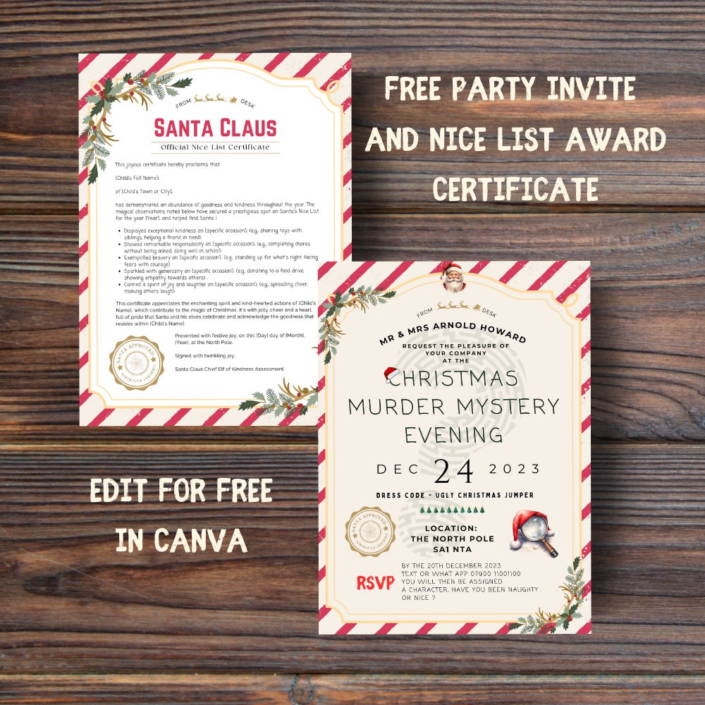 20 Characters Murder at the North Pole Murder Mystery Party, Escape ...