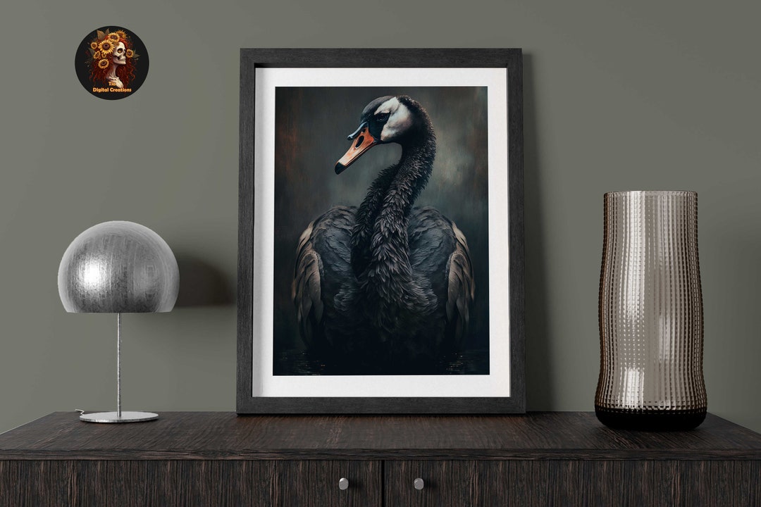 Vintage Swan Art Print Printable Wall Art for Home Decor. - Etsy