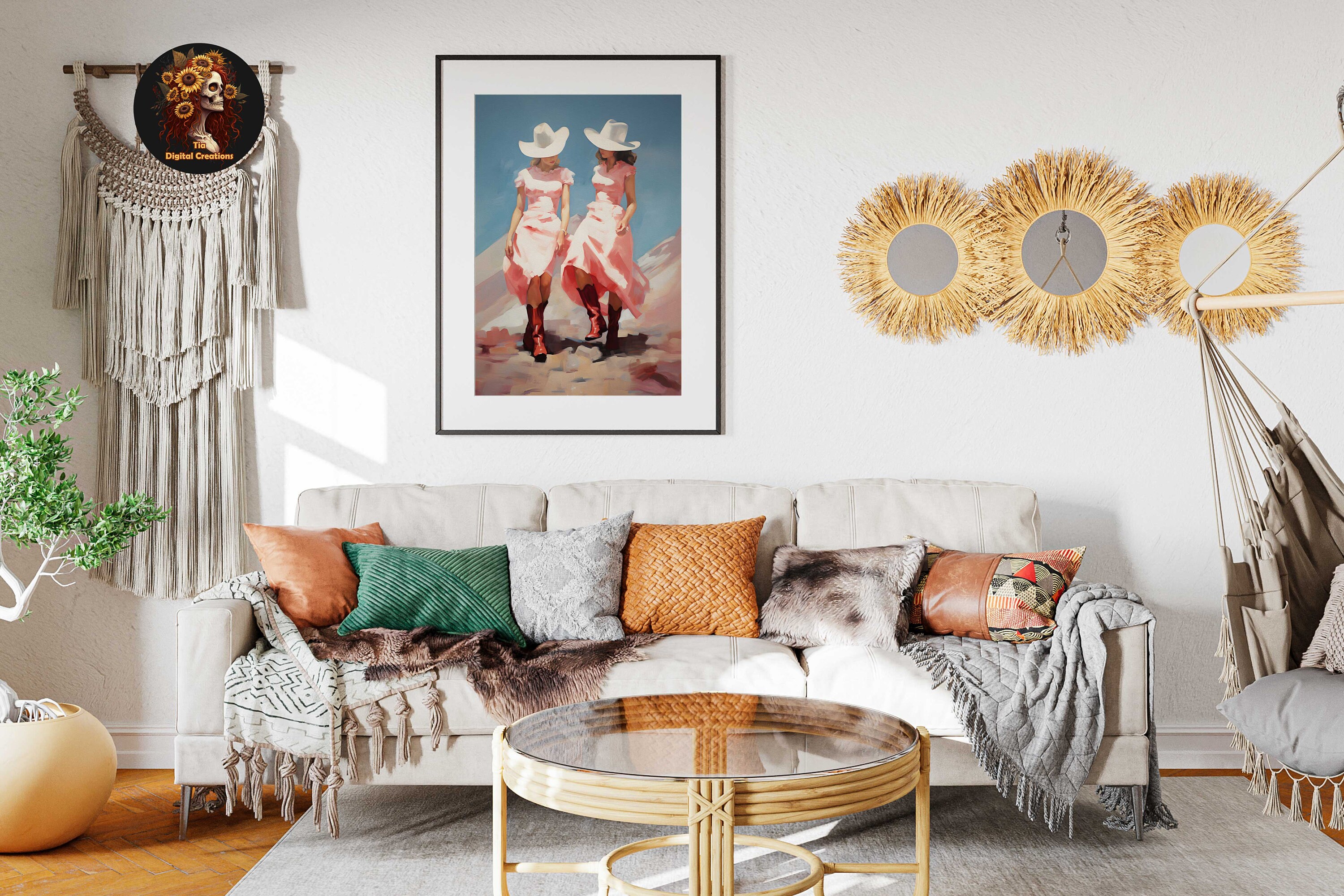 Vintage Cowgirl Wall Art: Retro Western Poster. Coastal Cowgirl Boot ...