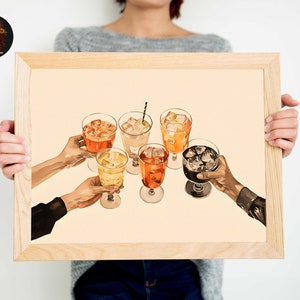 Cheers Cocktail Print: Retro Bar Cart Art (digital Download) - Etsy