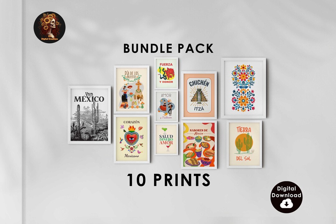 Vintage Mexican Prints Retro Mexico Wall Art Trendy Mexico Art Prints ...