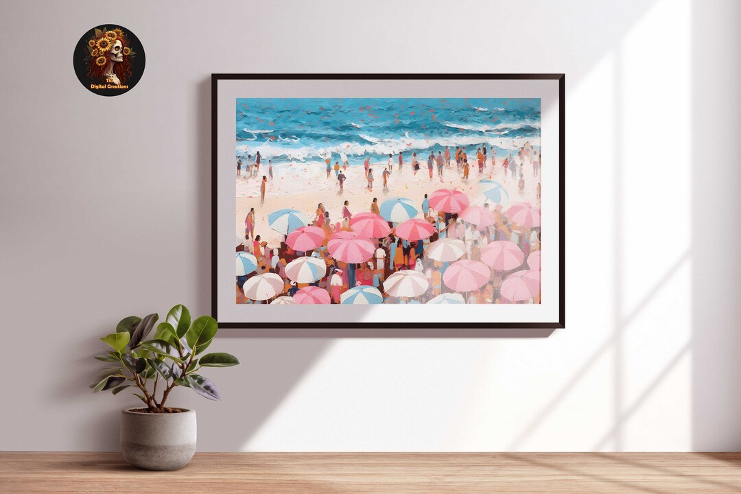 Vintage Beach Print: Abstract Coastal Painting. Trendy - Etsy