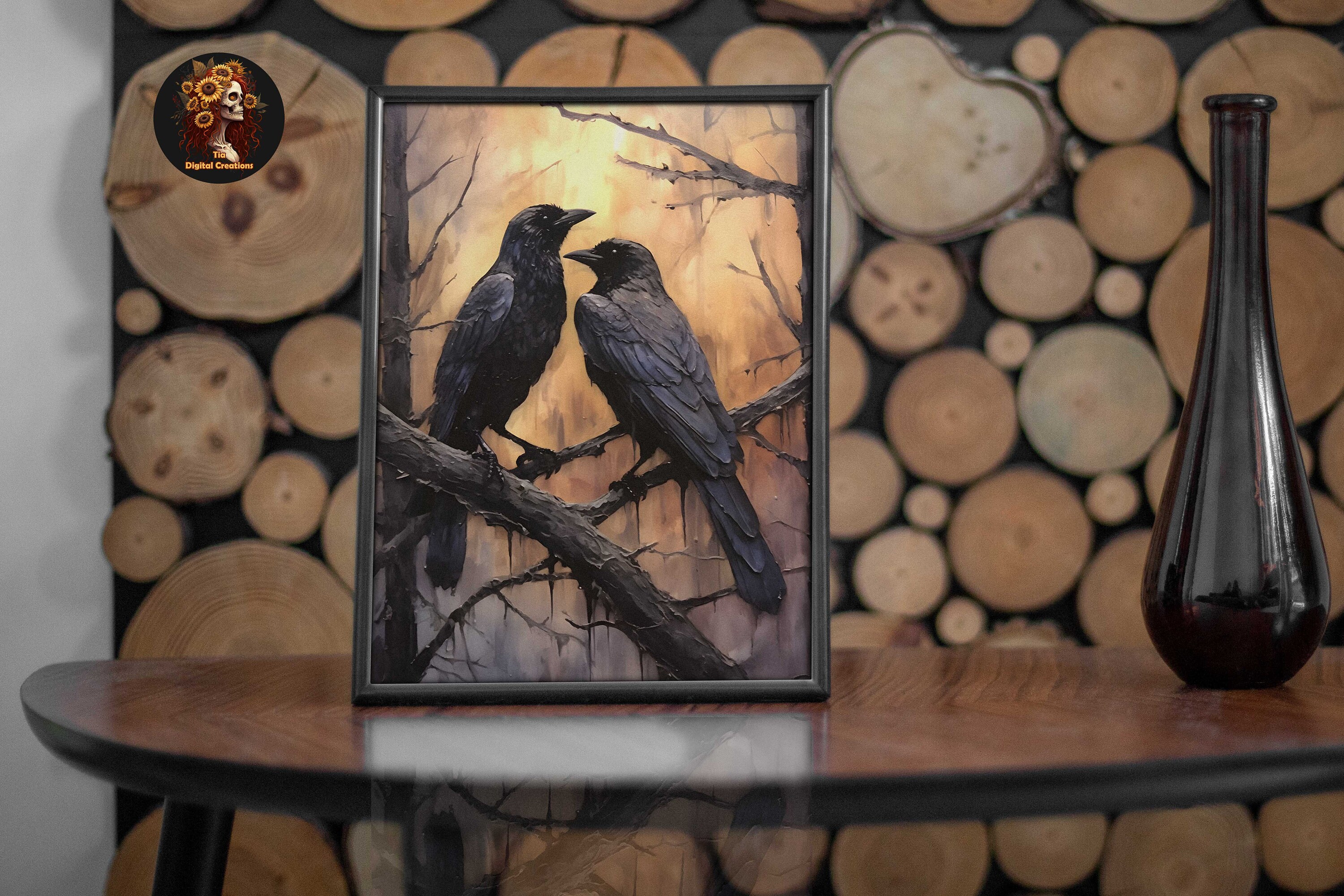 Gothic Raven Couple Anniversary Poster. Edgar Allan Poe Inspired Art ...